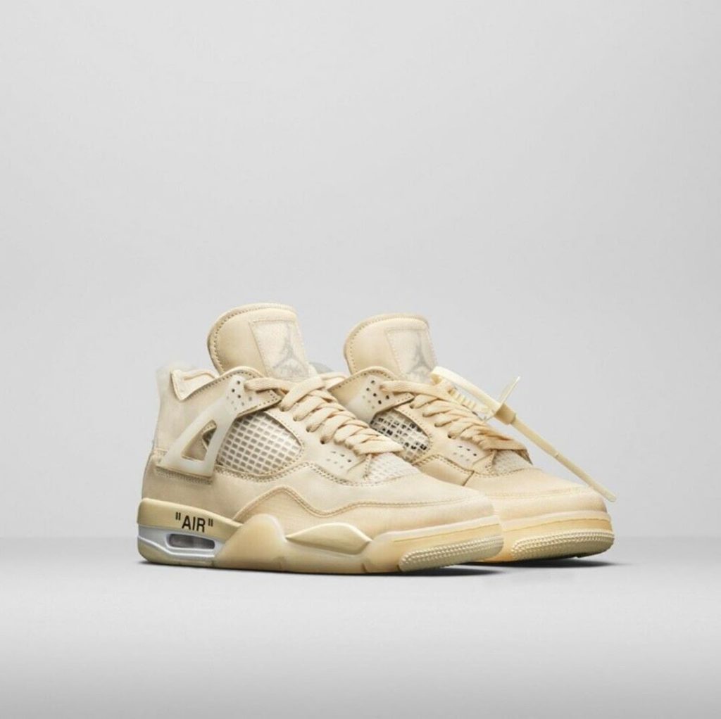 Jordan And Off-White's Retro 4 Sail Sneaker Is Launching On July 25th ...